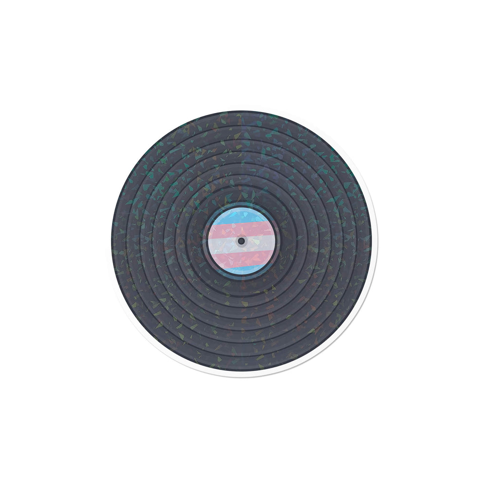 Holographic Transgender Record LGBTQ+ Sticker | That Queer Card Co
