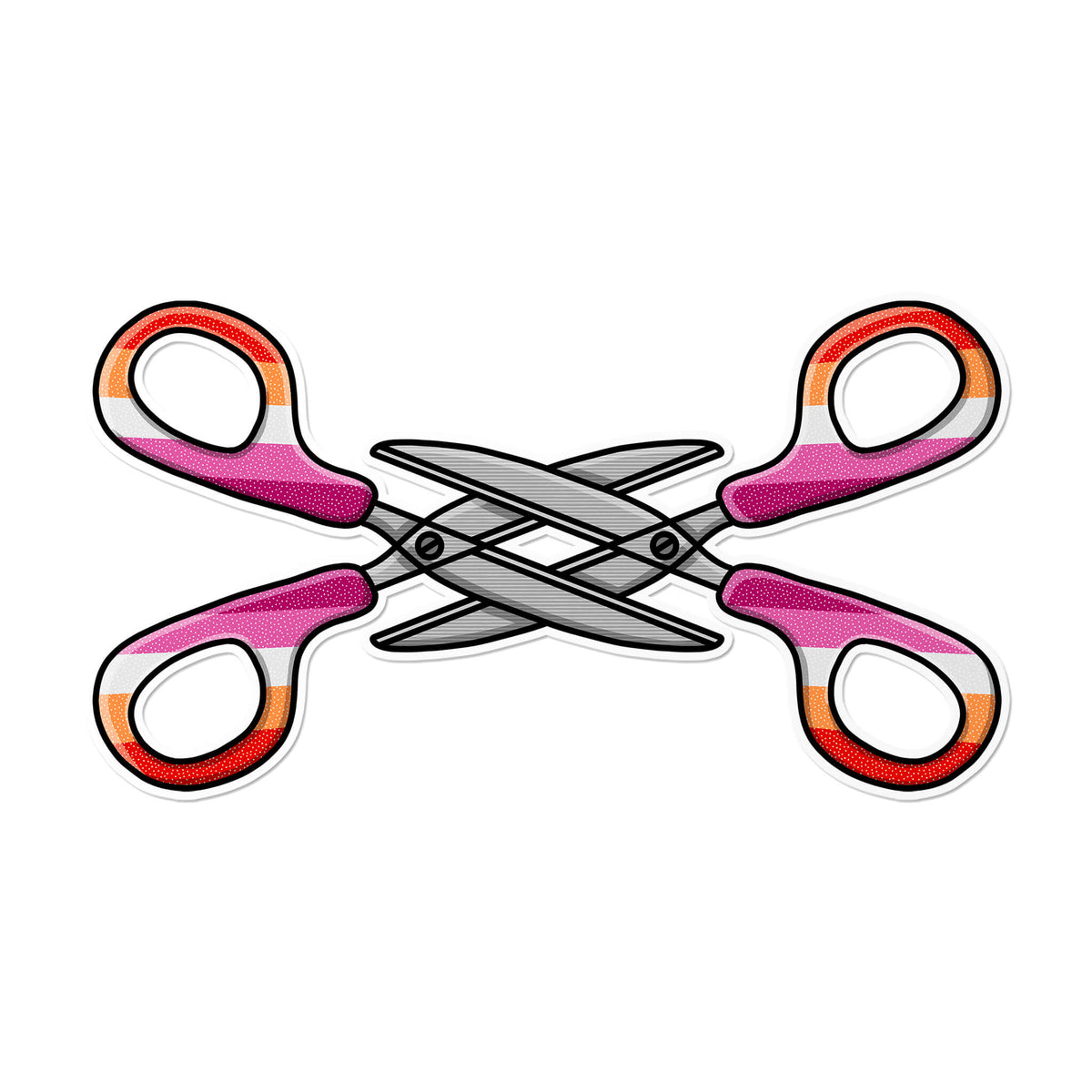 Lesbian Scissors Waterproof Lgbtq Sticker That Queer Card Co