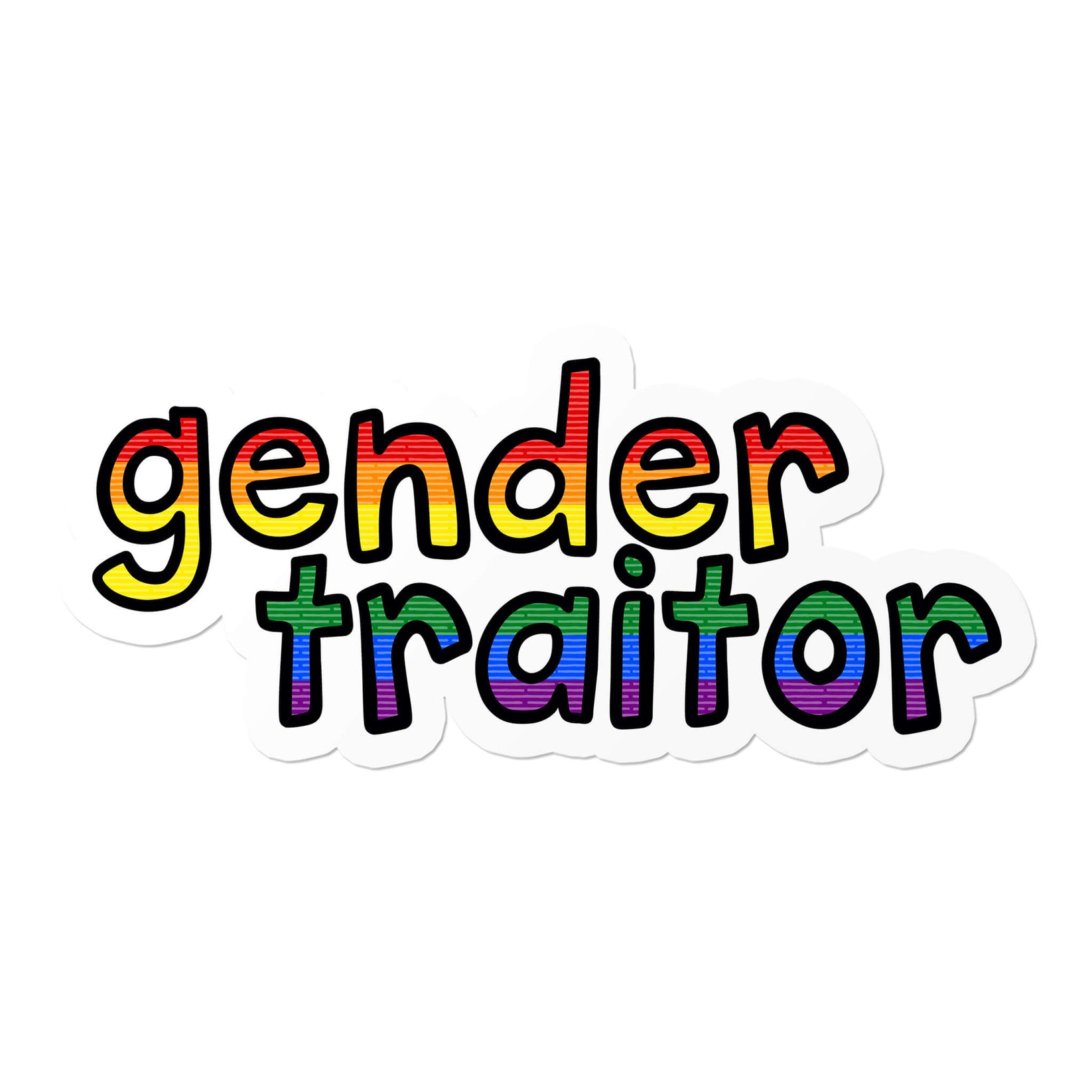 Queer "Gender Traitor" LGBTQ+ Waterproof Sticker | That Queer Card Co